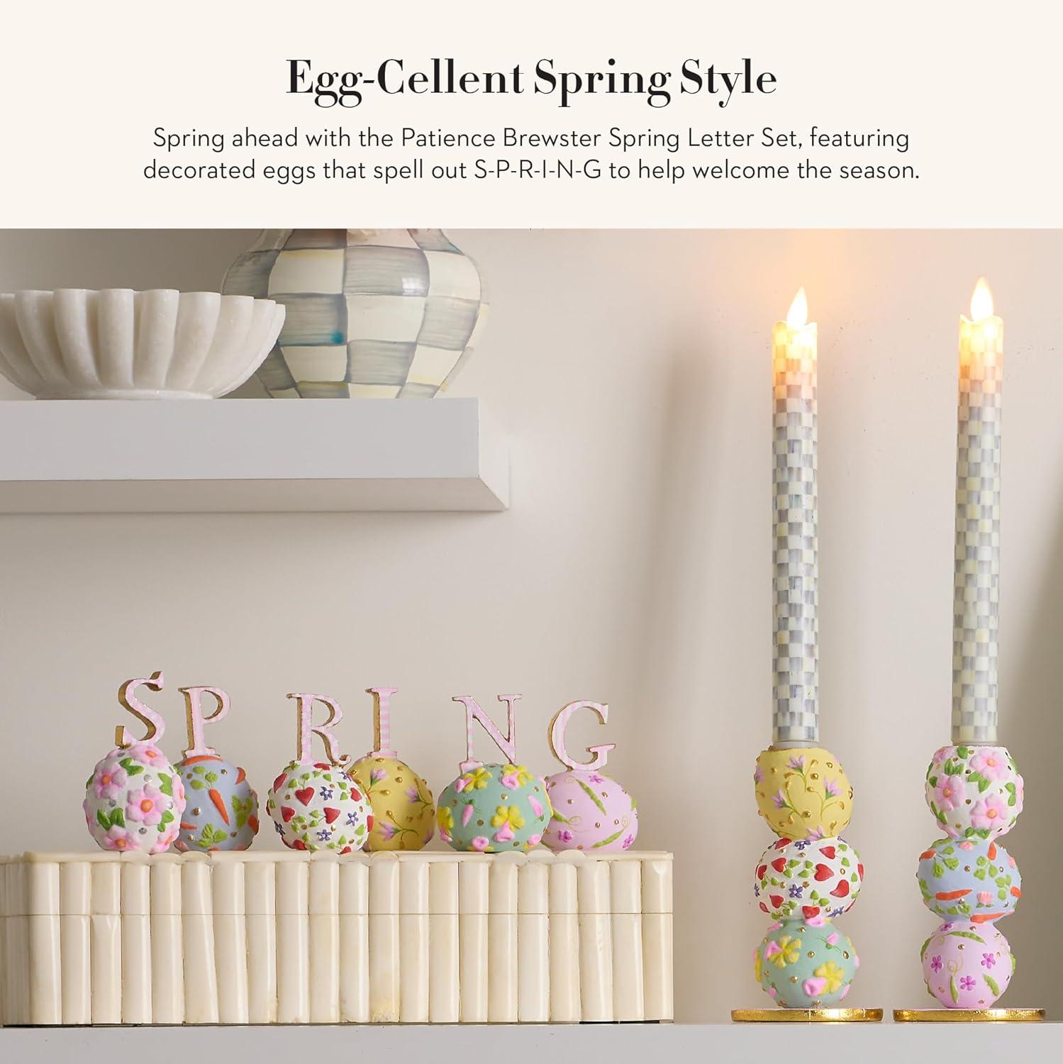 MACKENZIE-CHILDS Patience Brewster “Spring” Letter Set, Easter Home ...