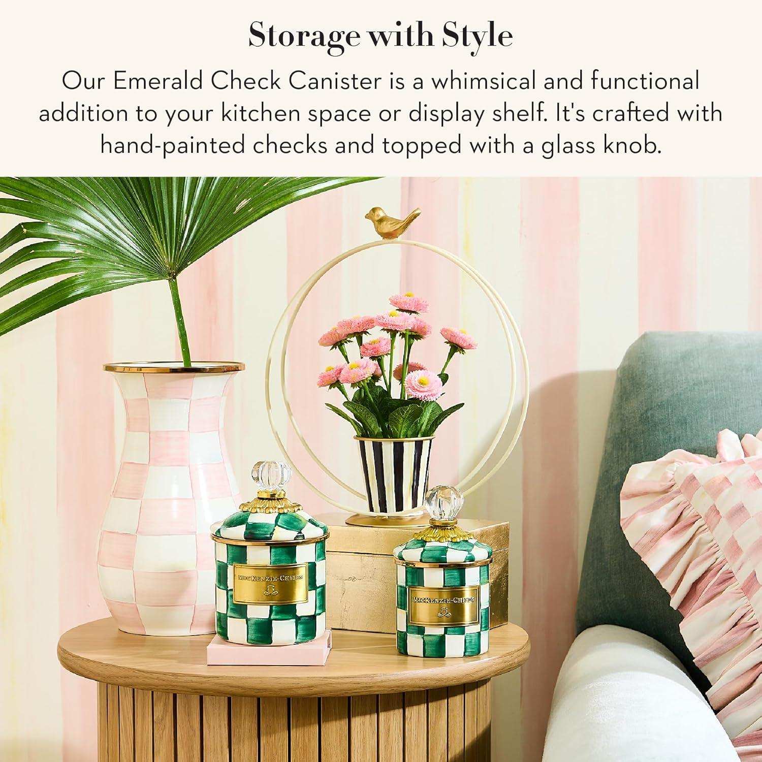 MACKENZIE-CHILDS Demi Enamel Canister, Kitchen Storage Container with ...