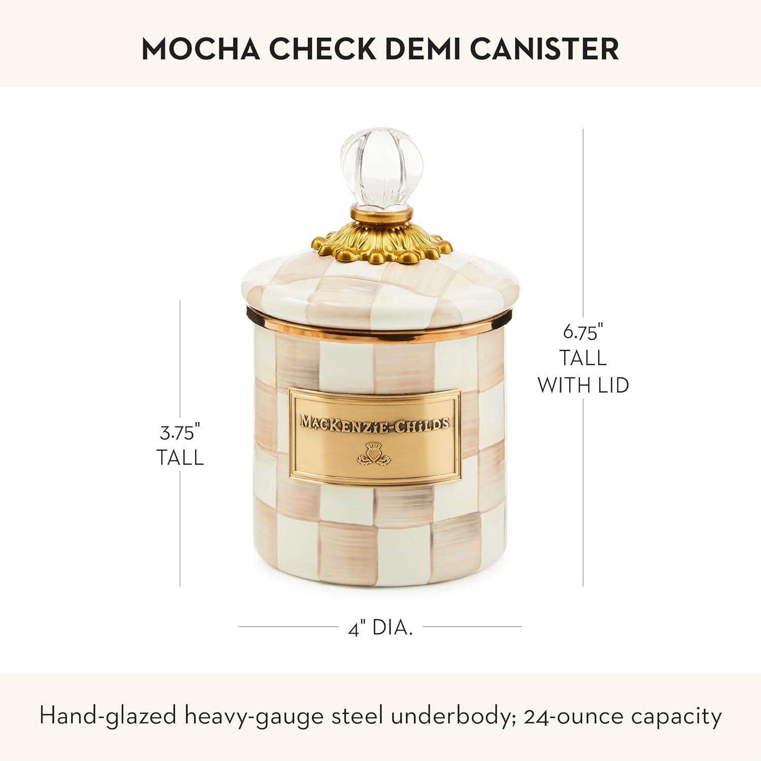 MACKENZIE-CHILDS Demi Enamel Canister, Kitchen Storage Container with ...