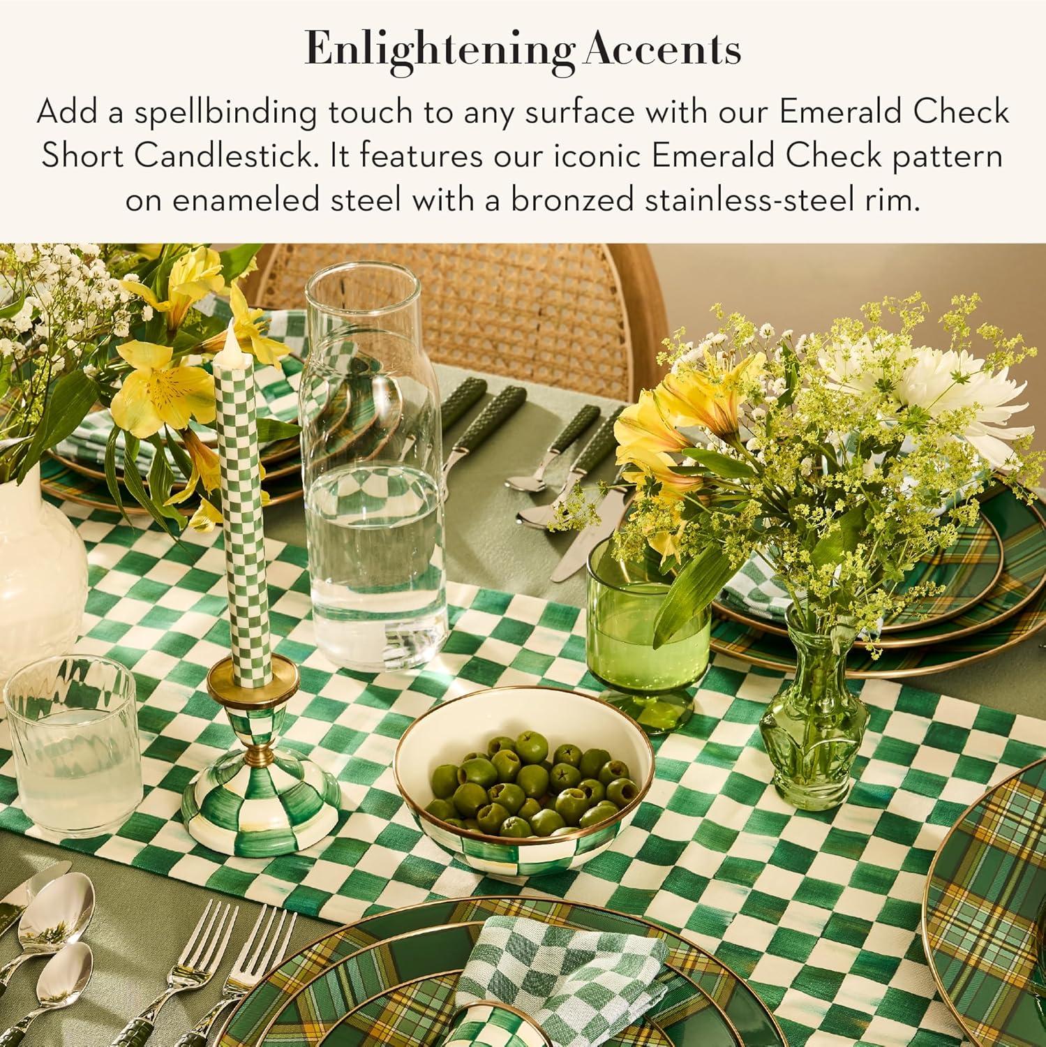 MACKENZIE-CHILDS Enamel Candlestick, Cute Candle-Holder Decor, Short ...