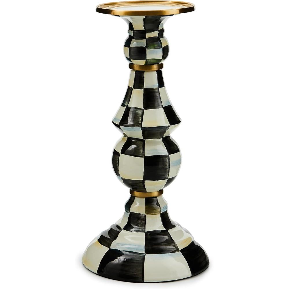 MACKENZIE-CHILDS Enamel Pillar Candlestick, Cute Pillar Candle Stand ...