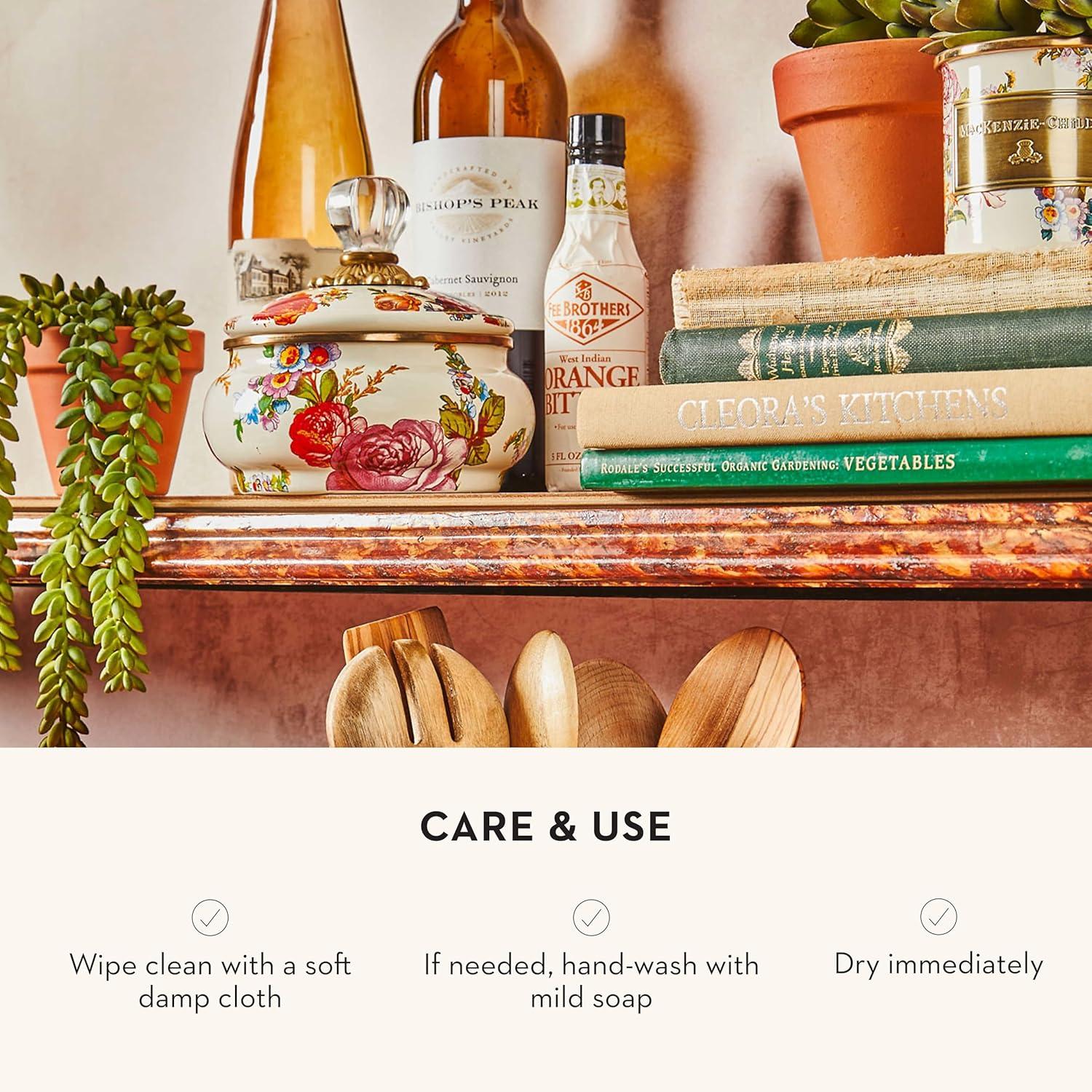 MACKENZIE-CHILDS Enamel Squashed Pot, Cute Enameled Container with Lid ...