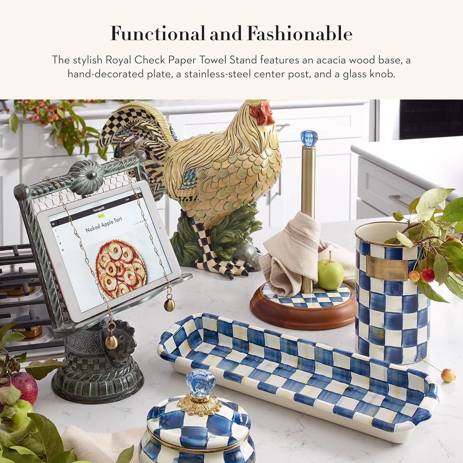 MACKENZIE-CHILDS Wood Paper Towel Holder, Decorative Paper Towel Holder ...