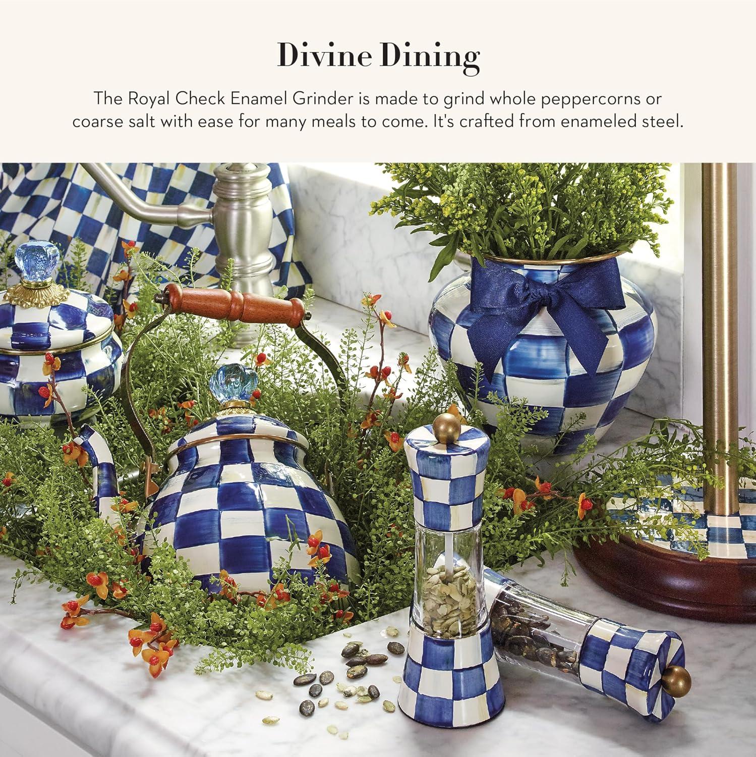 MACKENZIE-CHILDS Enamel Grinder, Refillable Manual Salt Grinder and ...