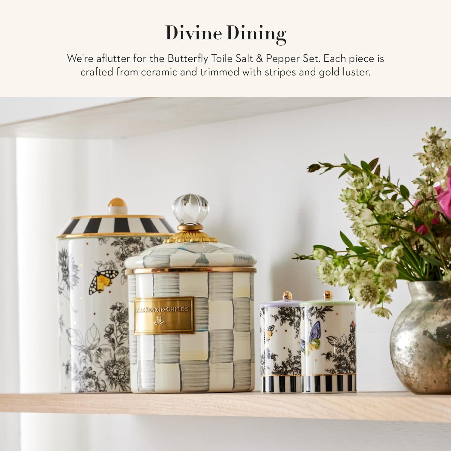 MACKENZIE-CHILDS Farmhouse Salt and Pepper Shaker Set, Ceramic Salt and ...