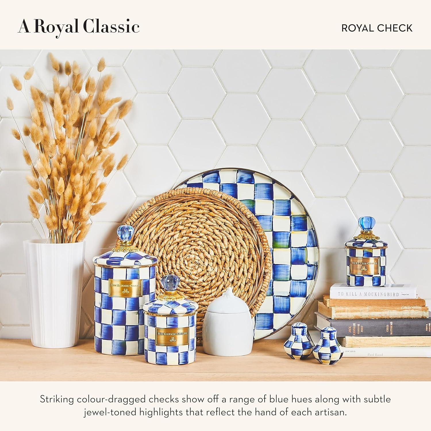 MACKENZIE-CHILDS Enamel Round Tray, Unique Serving Platter for Food and ...