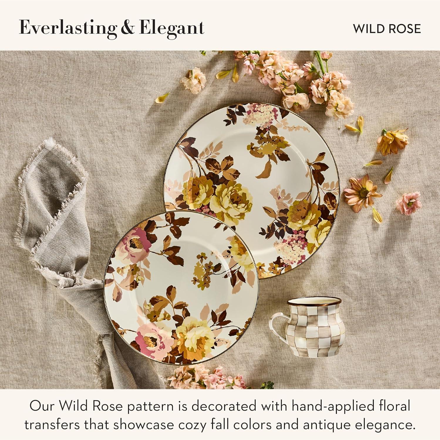 MACKENZIE-CHILDS Enamel Round Tray, Unique Serving Platter for Food and ...